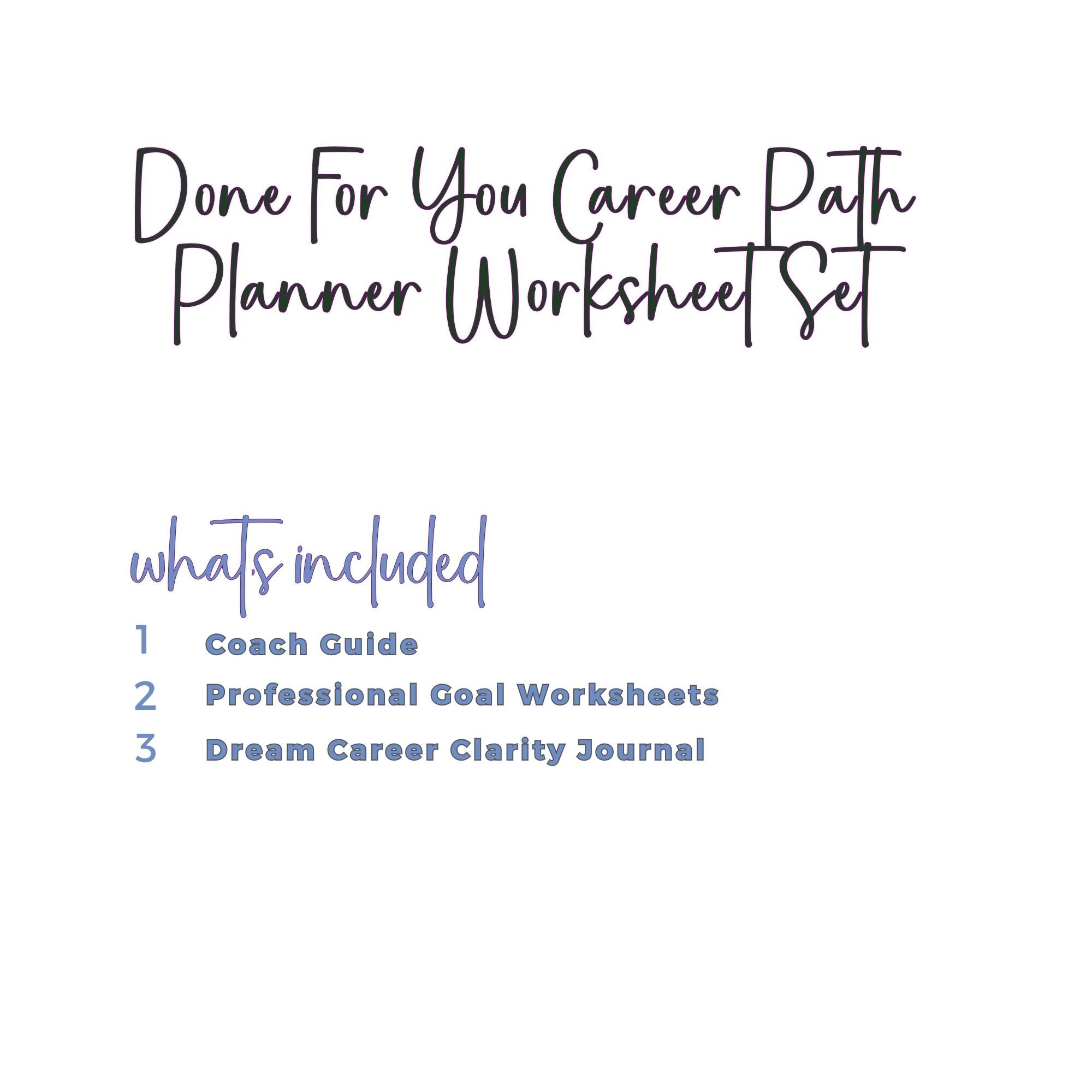 Career Coaching Worksheet Template Career Path Planner Workbook PLR ...