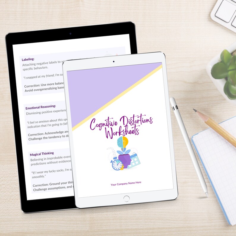 Cognitive Distortions Worksheets: Coach Canva Template (digital ...