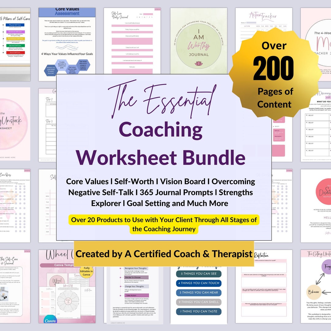 Coach Worksheet Bundle, Coaching Template Done for You Coach Tools ...
