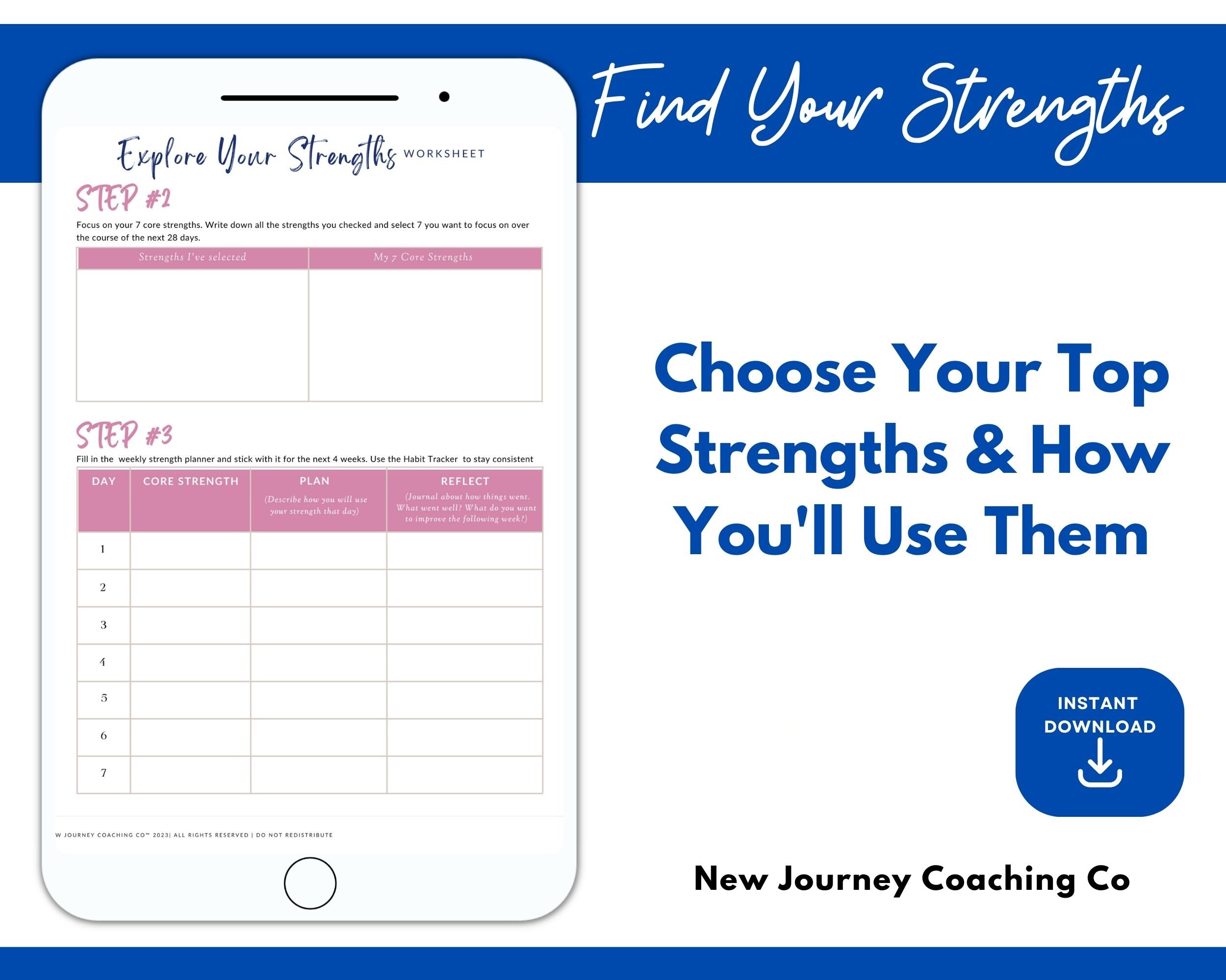 Strengths Assessment Worksheet: Self-discovery & Goal Setting (digital ...