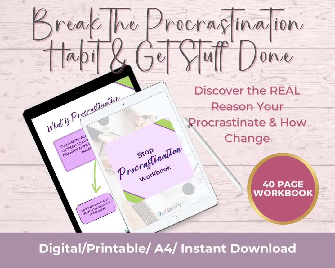 Stop Procrastination Workbook Printable Procrastination - Etsy