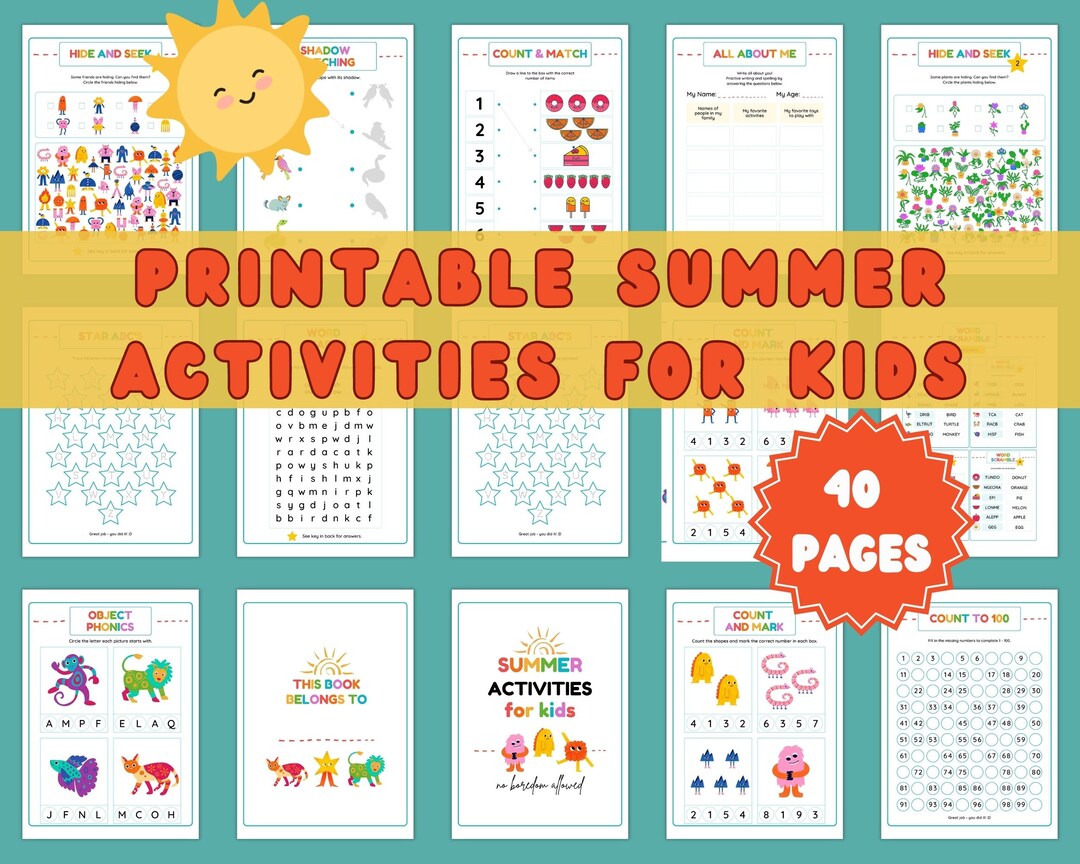35 Summer Activities for Kids Printable Summer Activity Book for Kids ...