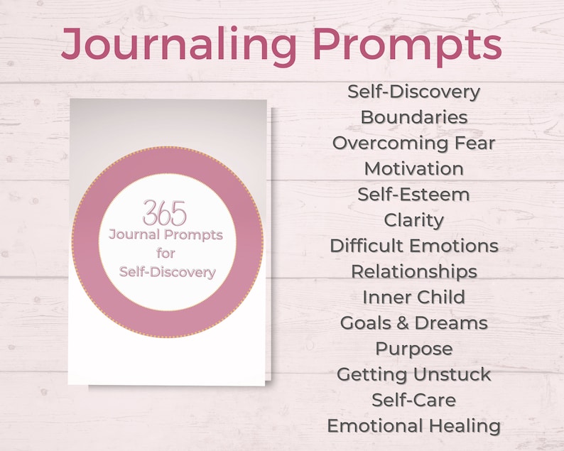 365 Journal Prompts for Self-discovery: Daily Guided Journal (PDF) - Etsy