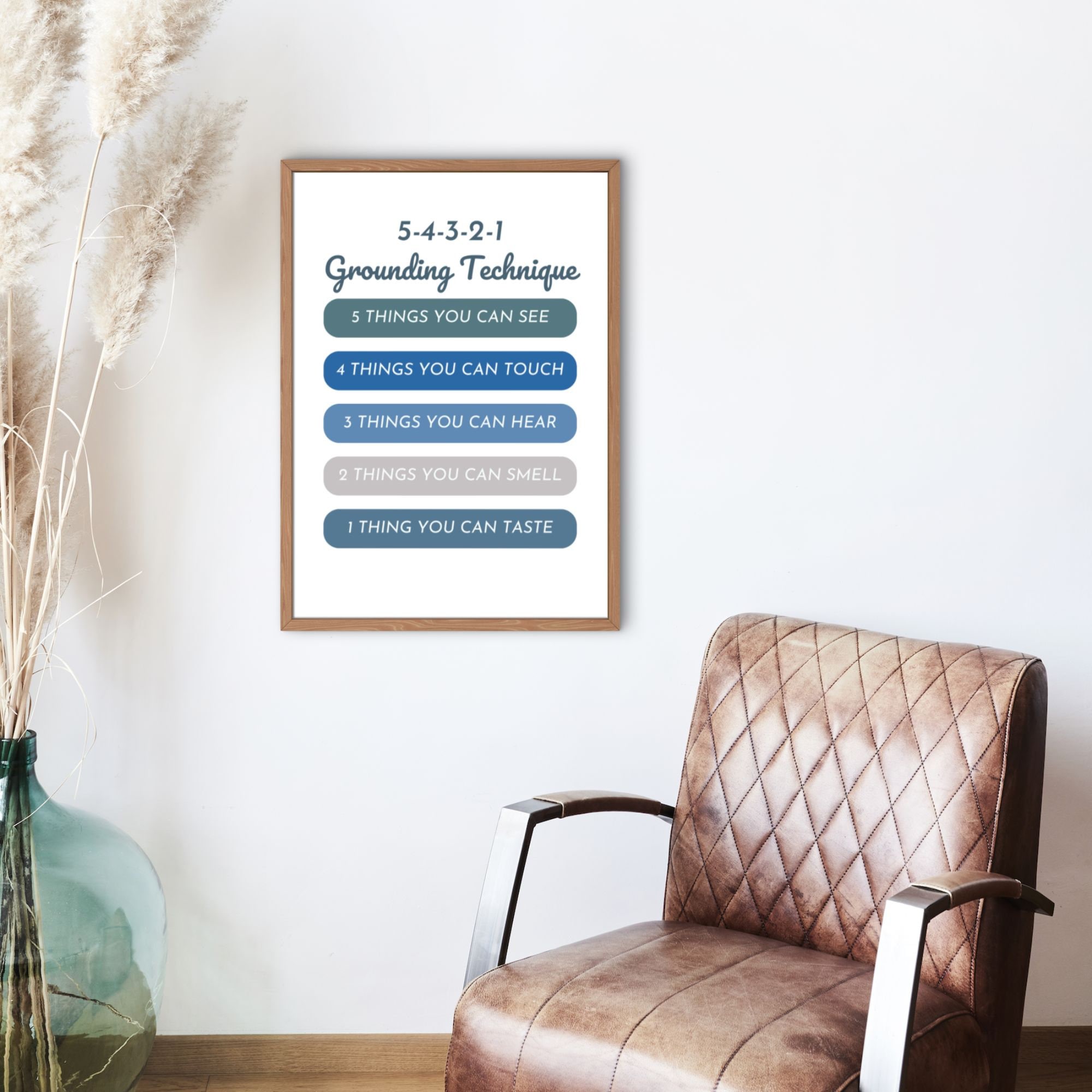54321 Grounding Technique Poster: Therapist Office Decor (digital ...