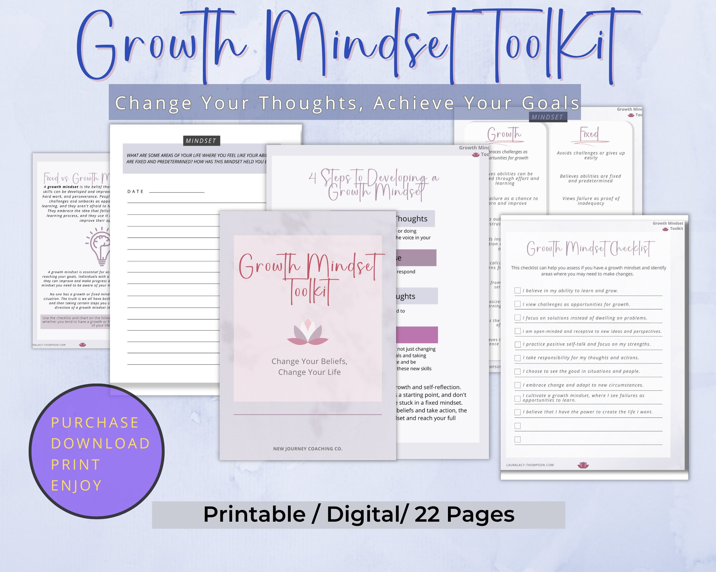 Growth Mindset Journal Prompt Growth Mindset Worksheets Self-care ...
