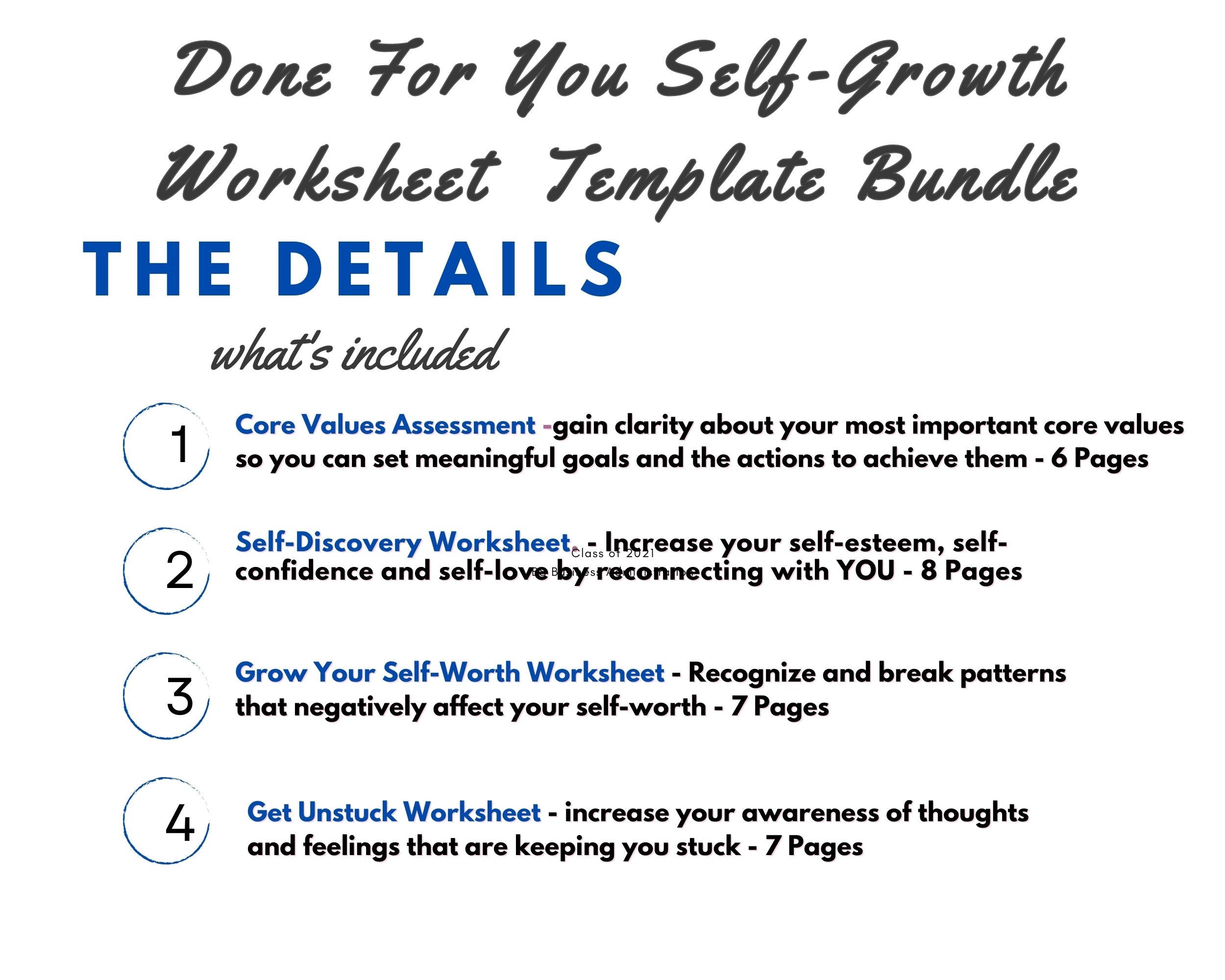 Done for You Coach Worksheet Bundle Canva Template Self-growth ...
