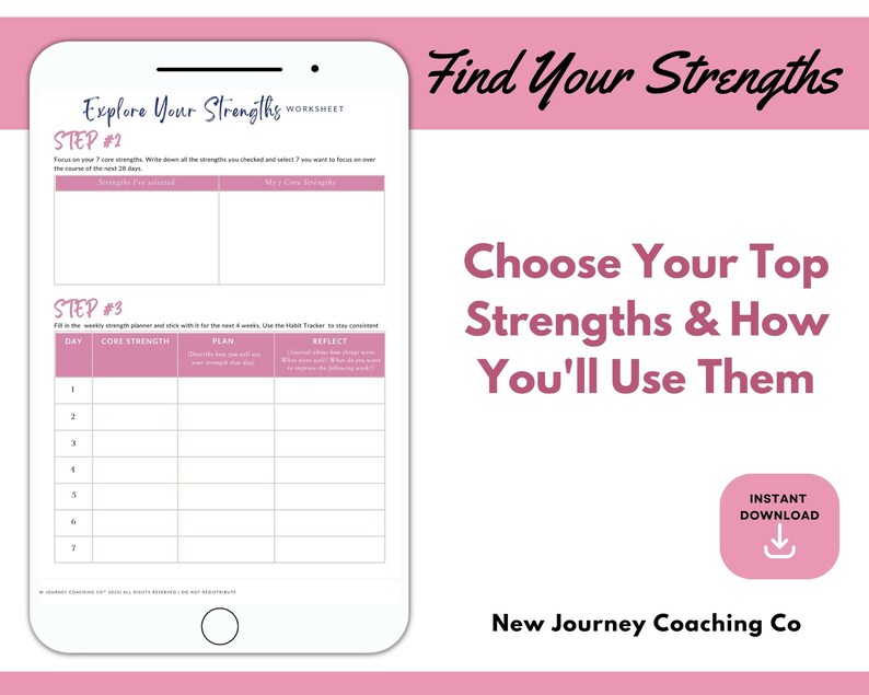 Strengths Worksheet: Therapy & Personal Growth Tools (digital Download ...
