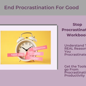 Stop Procrastination Workbook: Printable Productivity Planner (PDF) - Etsy