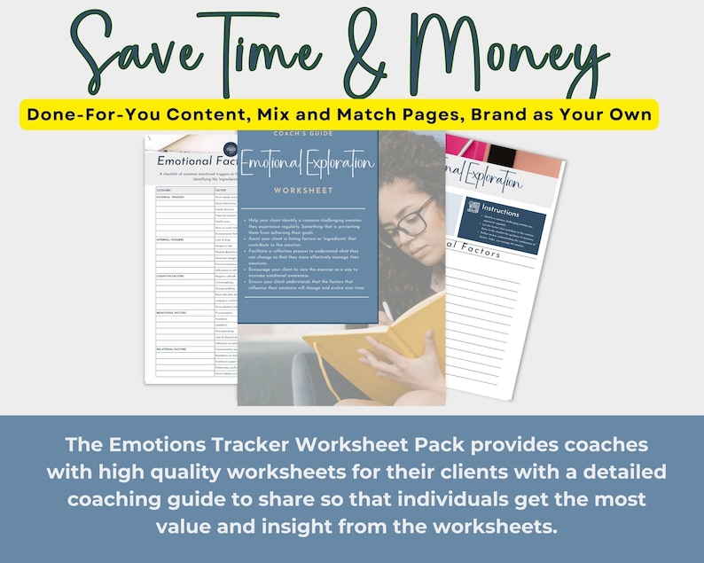 Emotions Tracker Worksheet Emotional Processing Done for You Life Coach ...