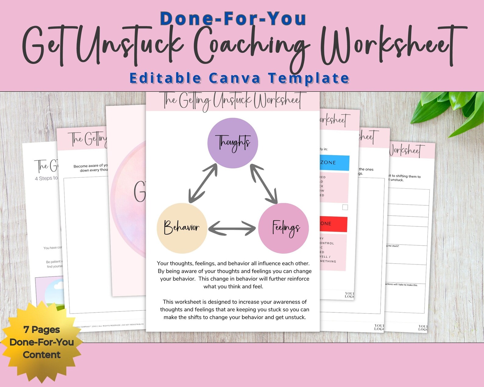 Done for You Coach Worksheet Bundle Canva Template Self-growth ...