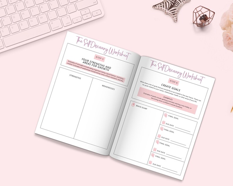 Self-discovery Worksheets Self Care Journal Prompts Self-esteem ...