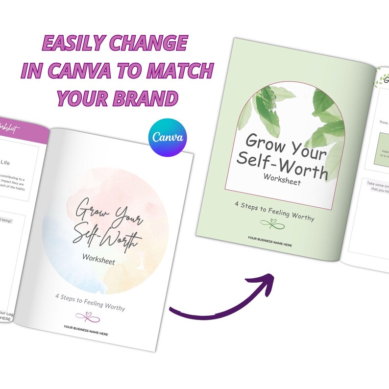 Self-worth Worksheet: Life Coaching Canva Template (digital Download ...