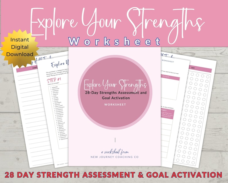 Strengths Worksheet: Therapy & Personal Growth Tools (digital Download ...