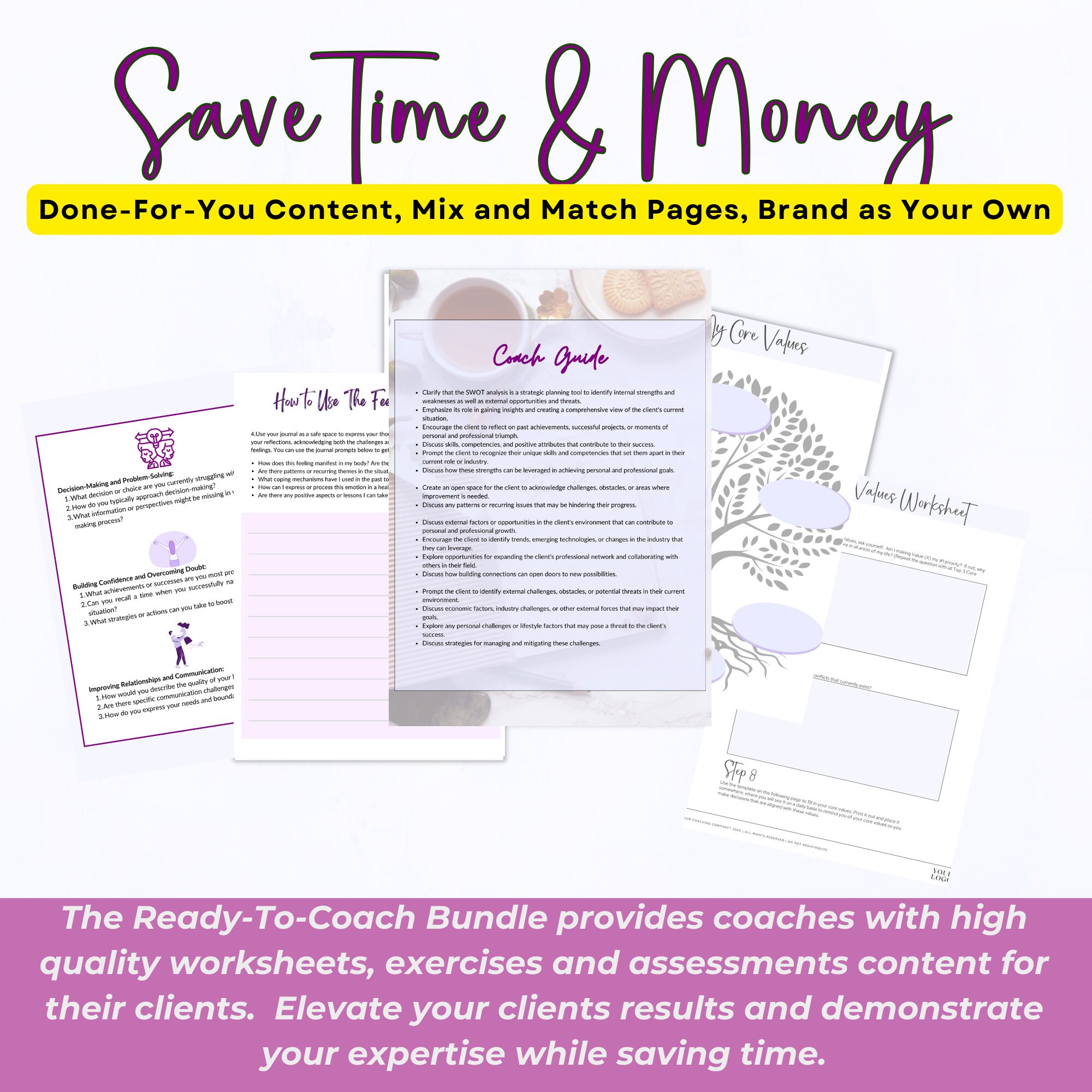 Life Coaching Template Bundle: Canva Workbook, Journal Prompts (digital ...