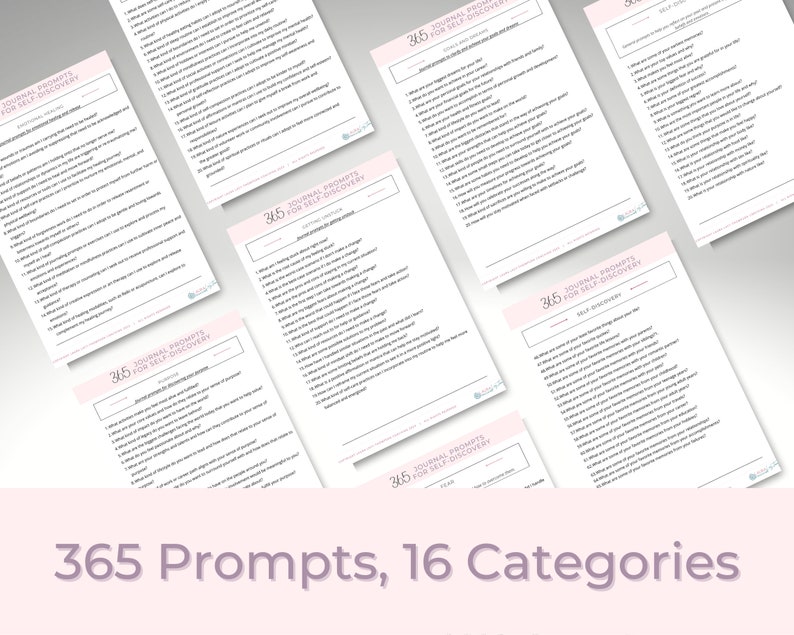 365 Journal Prompts for Self-discovery: Daily Guided Journal (PDF) - Etsy