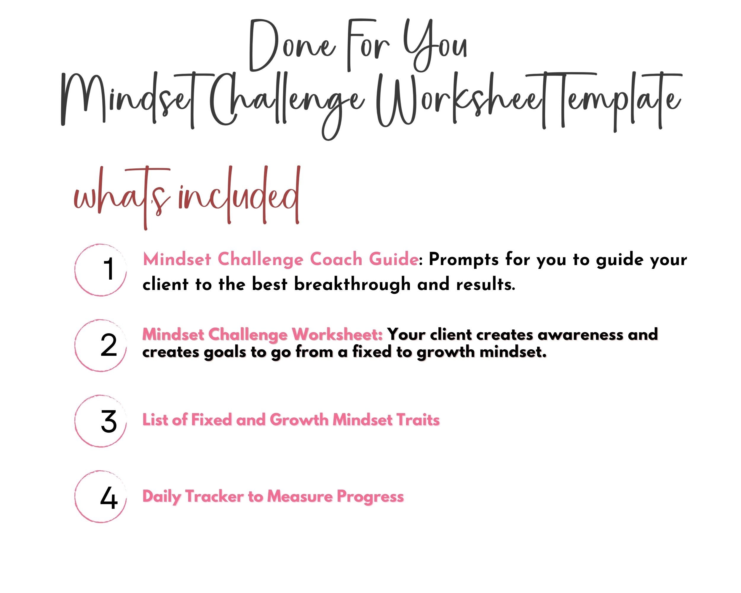 Growth Mindset Coach Worksheets Canva Templates Mindset Coach Lead ...