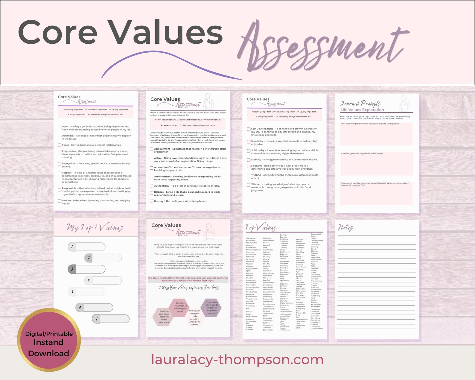 Core Values Worksheet Bundle Values Exploration Worksheet - Etsy