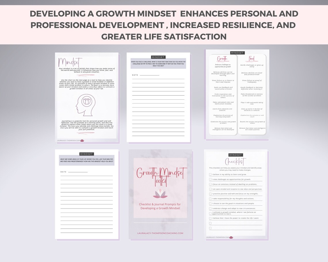 Growth Mindset Journal Prompt Growth Mindset Worksheets Self-care ...
