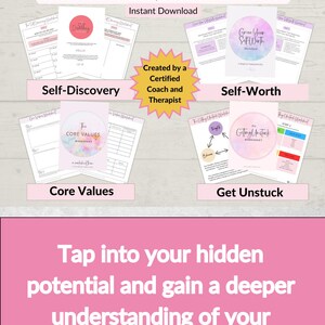 Self-growth Worksheet Bundle Self-esteem Worksheet Core Values ...