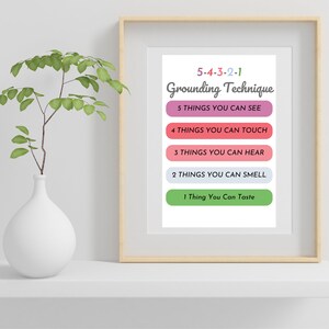 54321 Grounding Technique Poster Therapist Office Decor Coach - Etsy