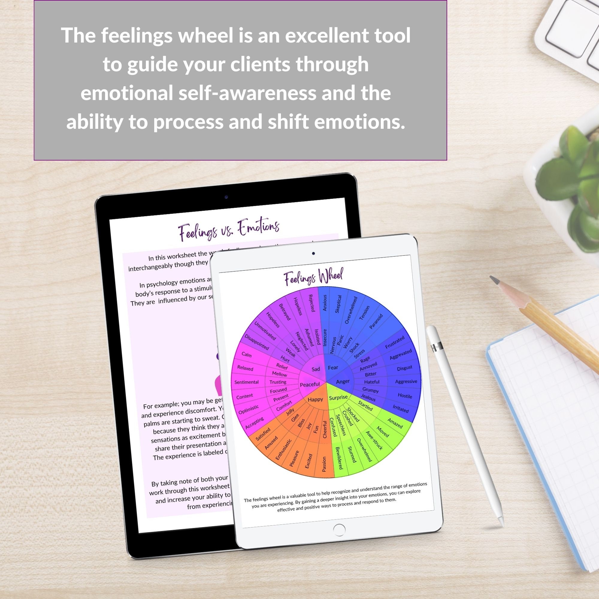 Coaching Canva Template Feelings Emotions Wheel Worksheet Done for You ...