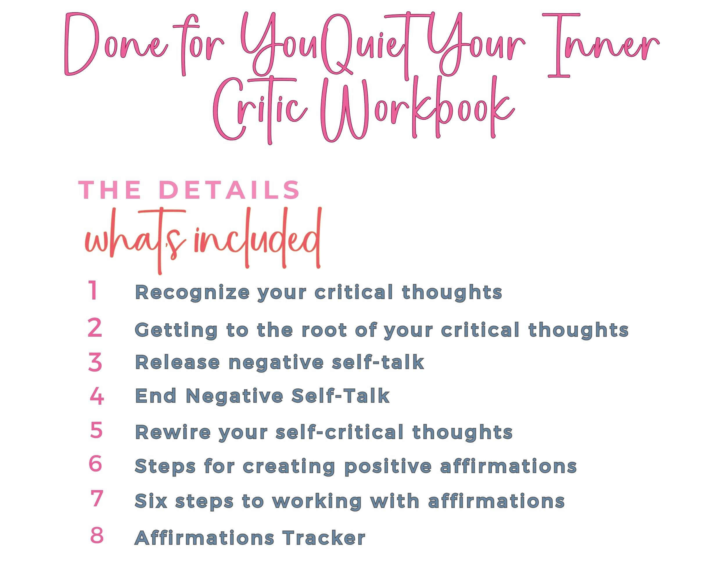 Inner Critic Workbook Canva Template: Life Coach Resources (digital ...
