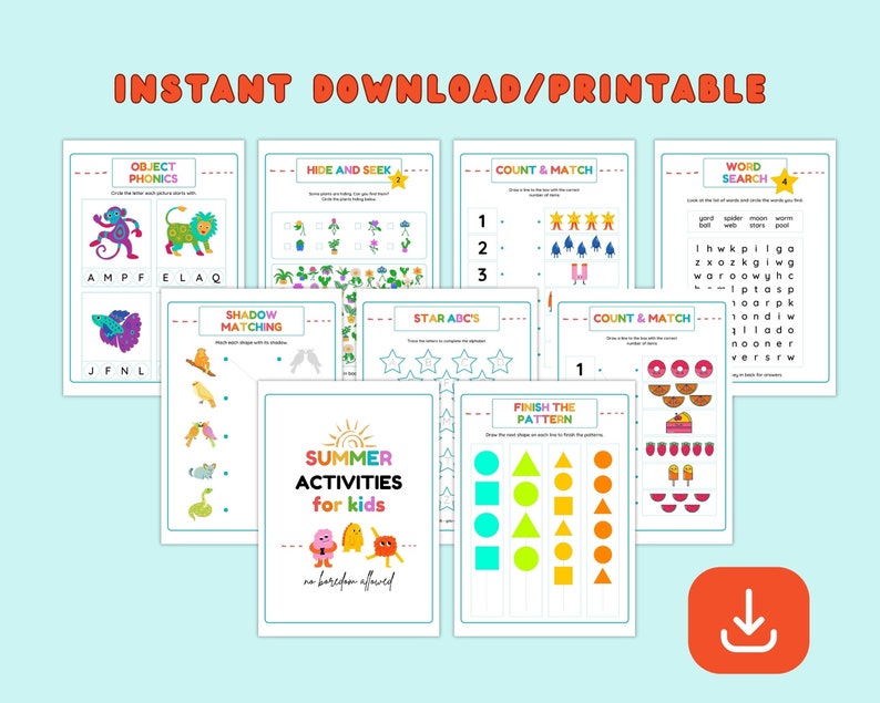 35 Summer Activities for Kids Printable Summer Activity Book for Kids ...