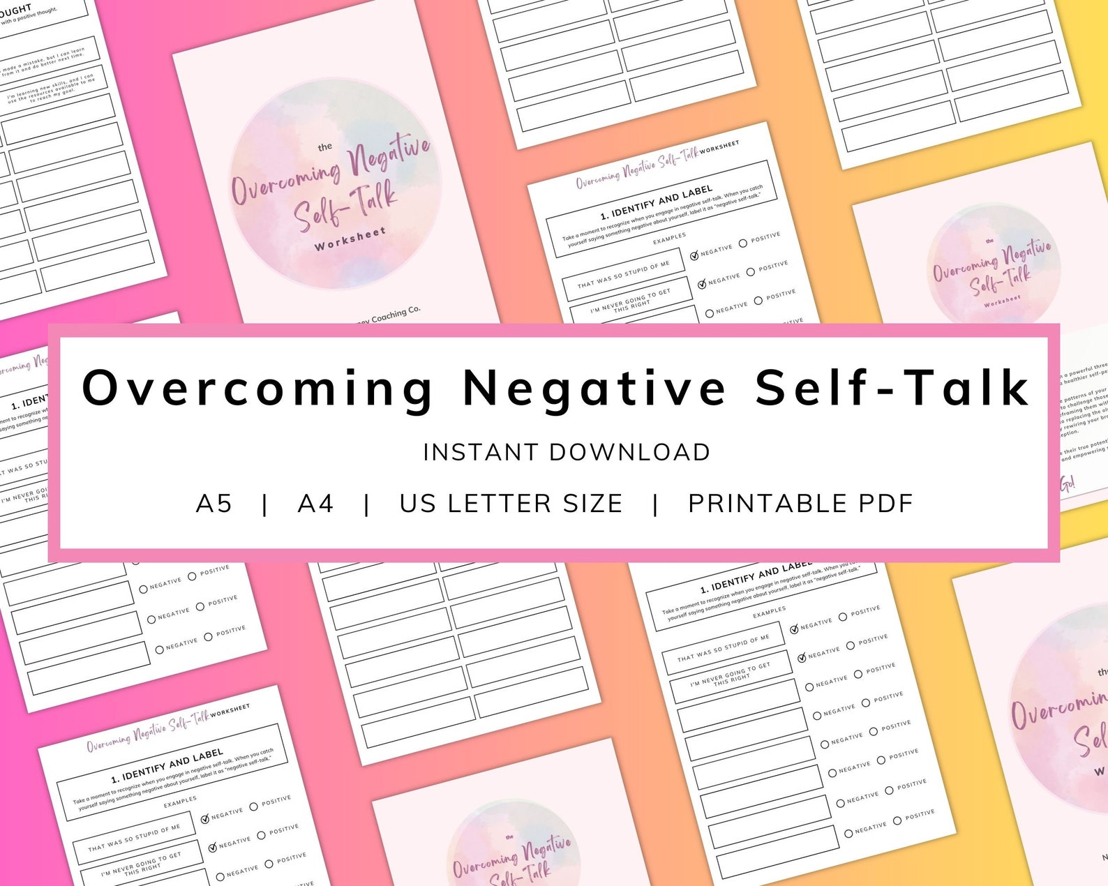 Overcome Negative Self Talk Worksheet Challenge Negative Thoughts ...