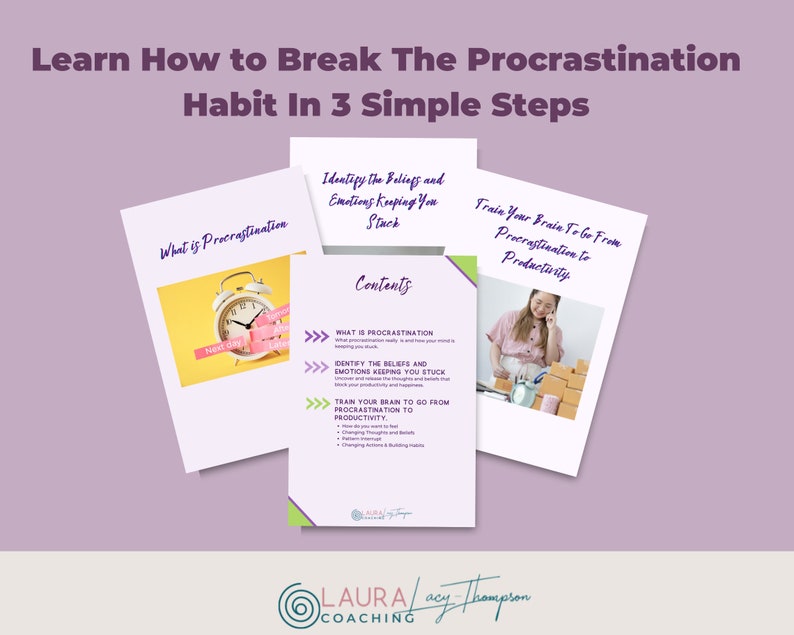 Stop Procrastination Workbook Printable Procrastination Planner ...