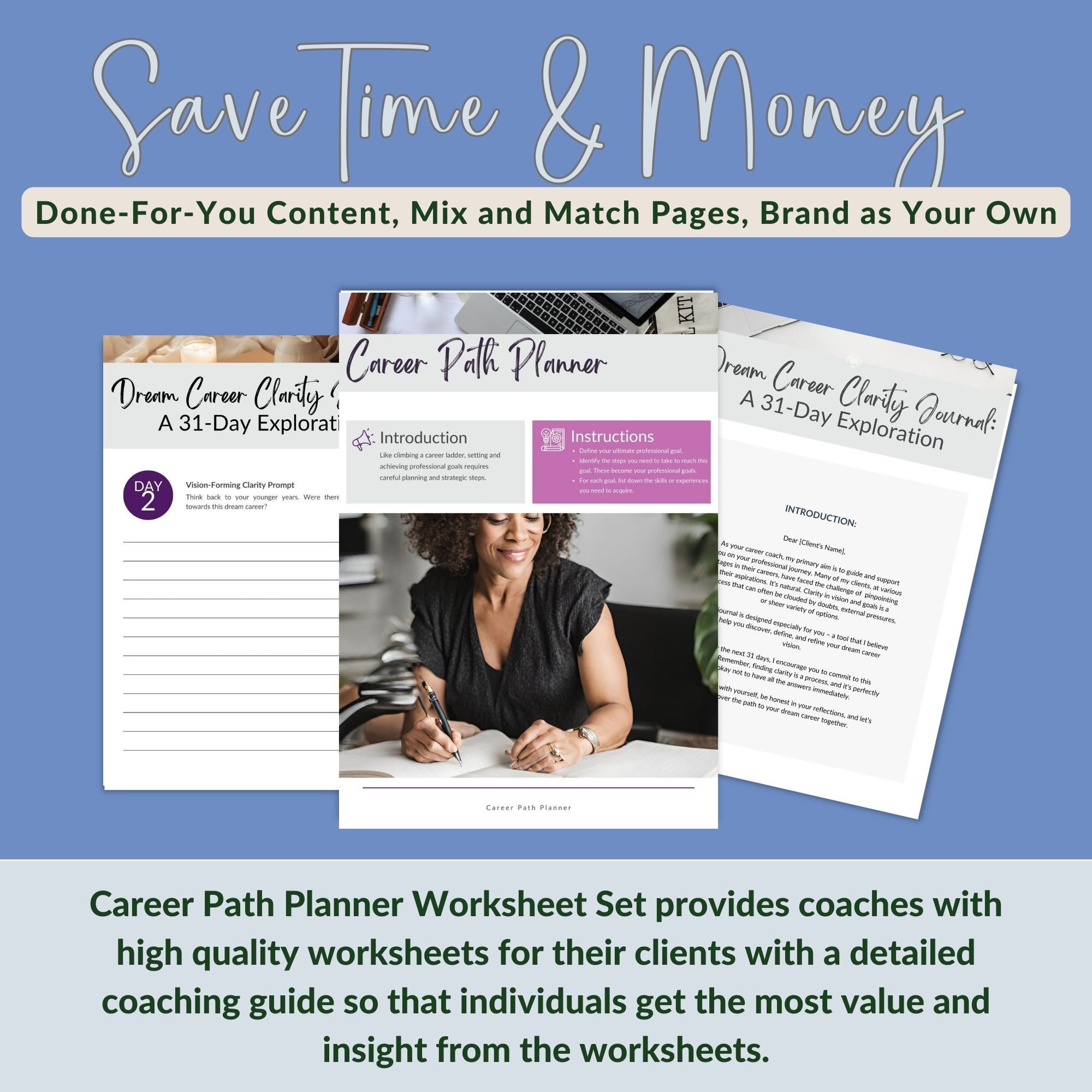 Career Coaching Worksheet Template Career Path Planner Workbook PLR ...