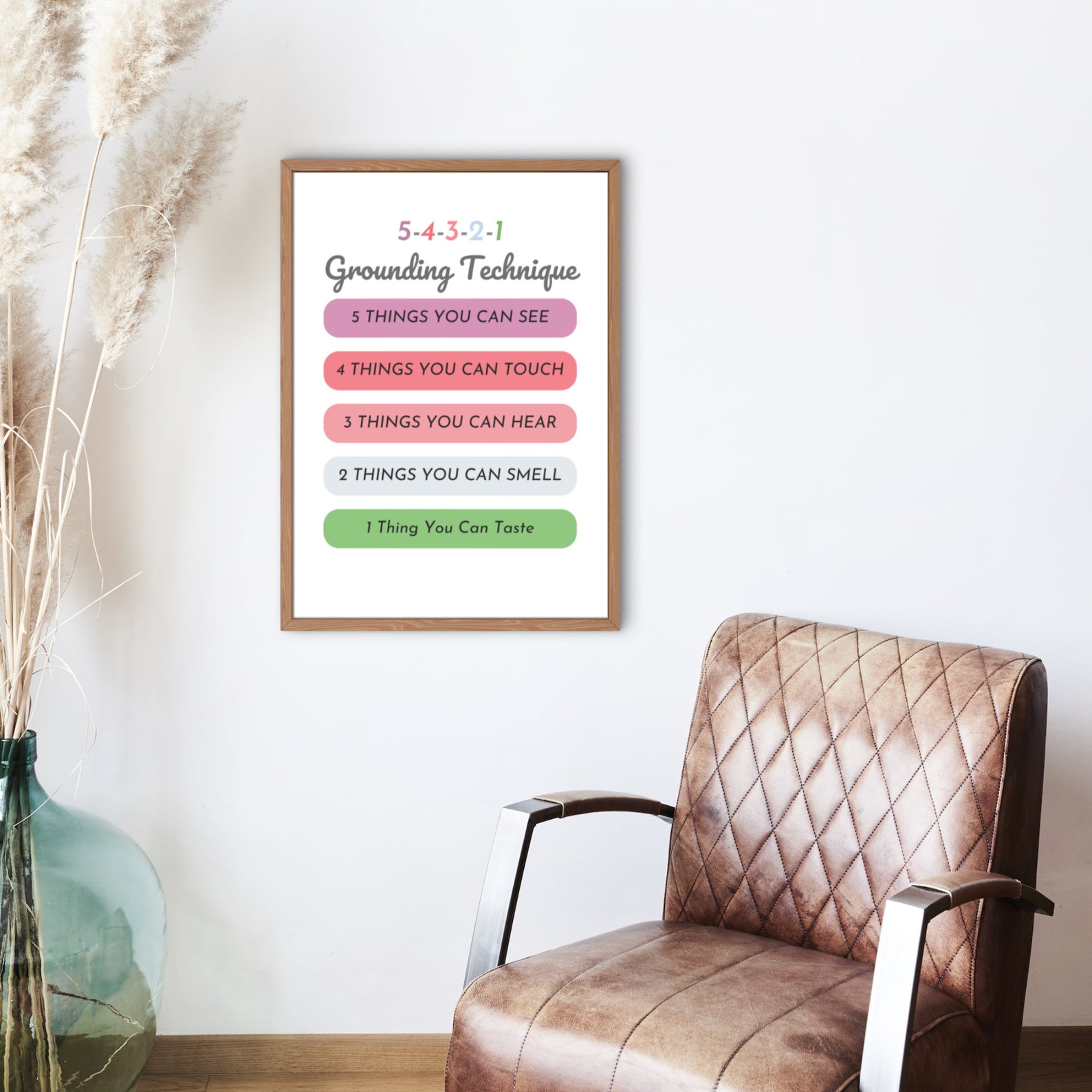 54321 Grounding Technique Poster Therapist Office Decor Coach - Etsy