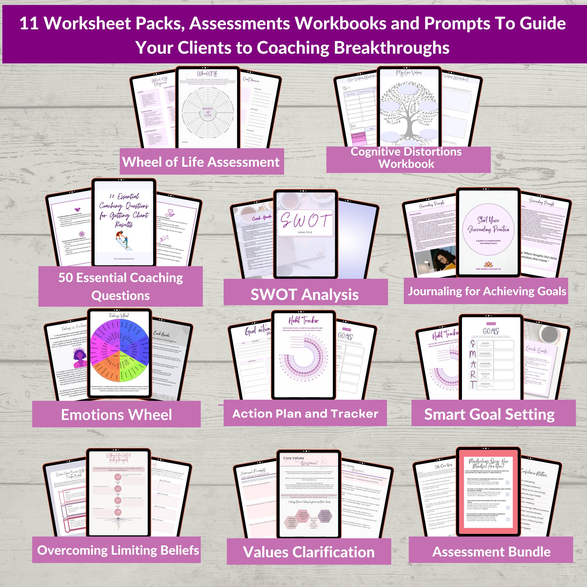 Life Coaching Template Bundle Canva Worksheets Ready-to-coach Workbook ...