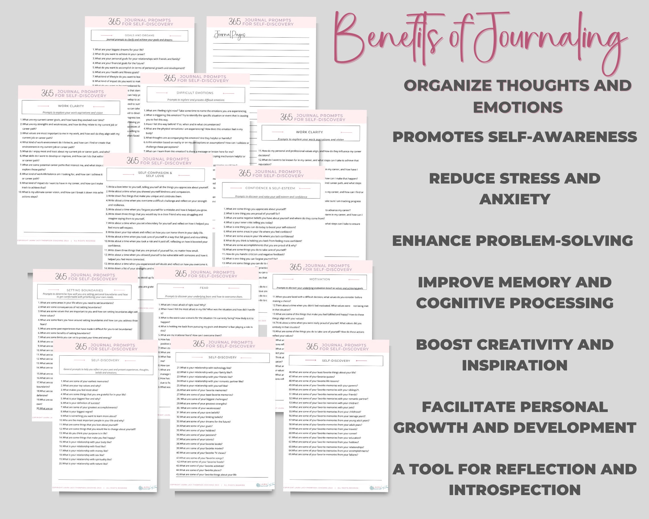 365 Journal Prompts for Self-discovery: Daily Guided Journal (PDF) - Etsy