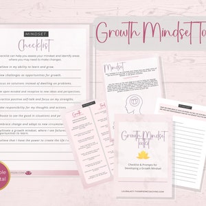 Growth Mindset Worksheet Personal Growth Journal Prompts Mental Health ...