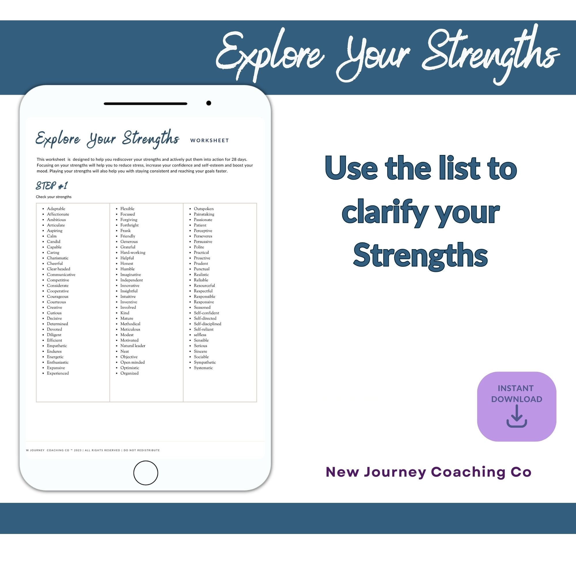 Explore Your Strengths Worksheet Discover Your Strengths Life Coaching ...