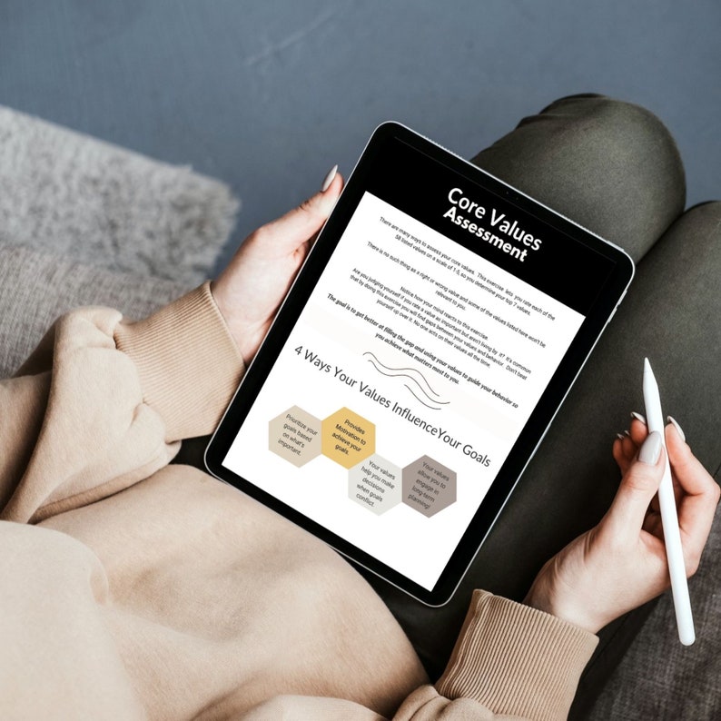 Core Values Assessment Worksheet: Coaching Canva Template (digital ...