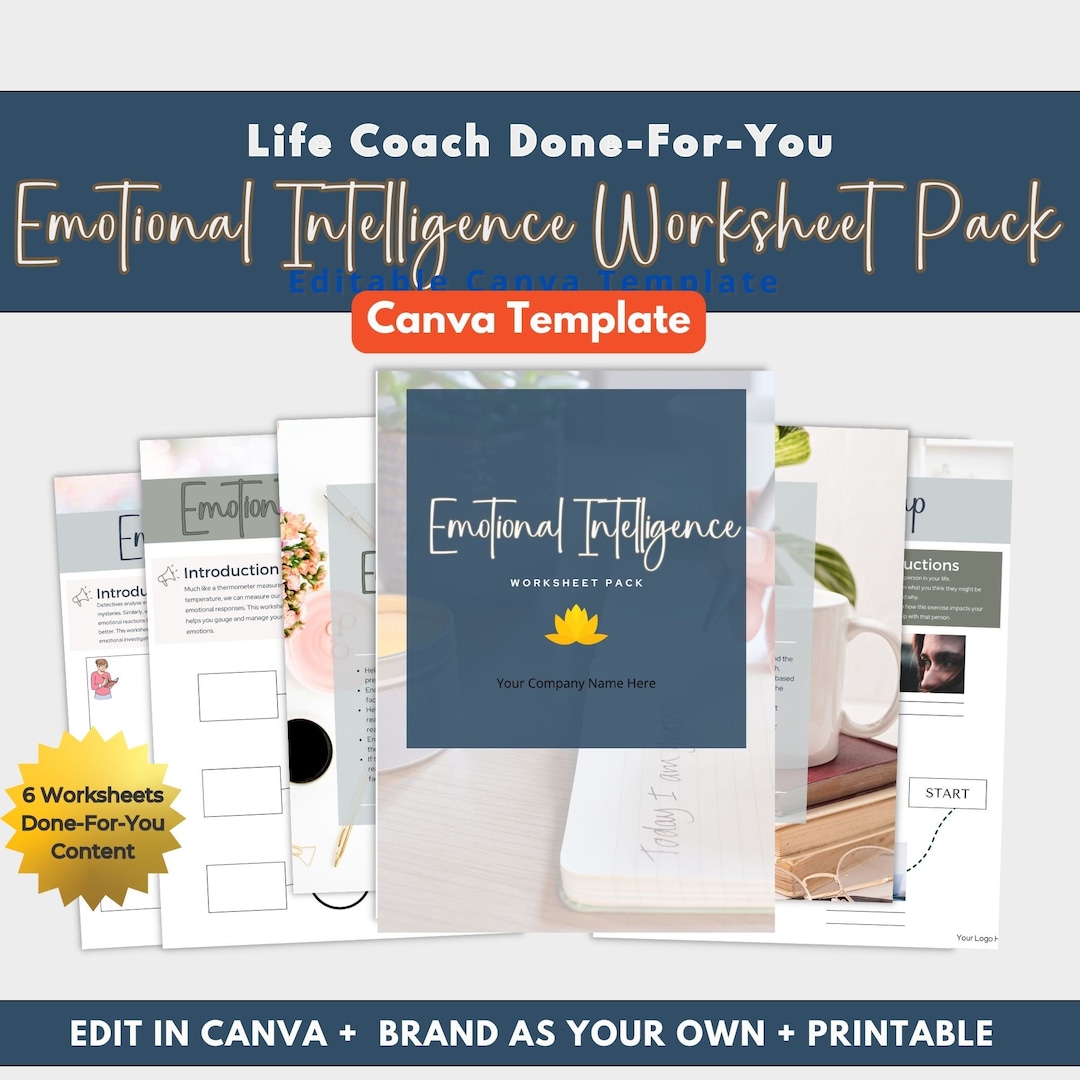 Emotional Intelligence Worksheet Template Life Coach Done for You ...