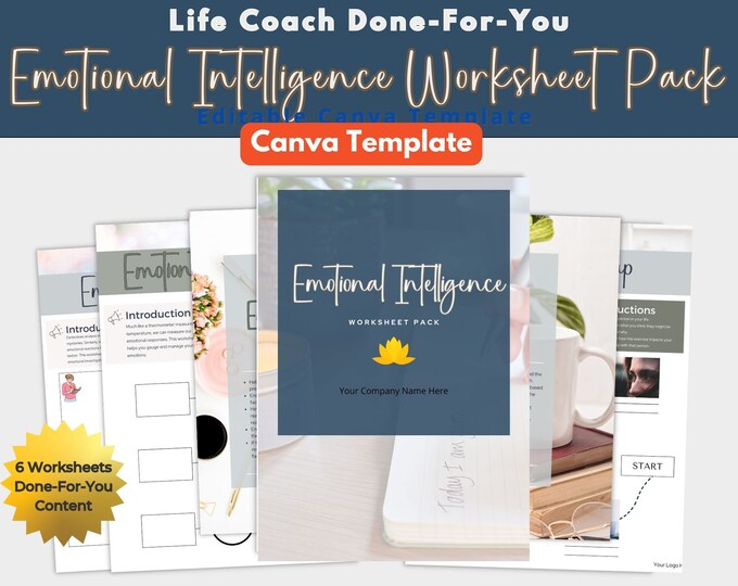 Emotional Intelligence Worksheet Template: Life Coach Tool (canva ...
