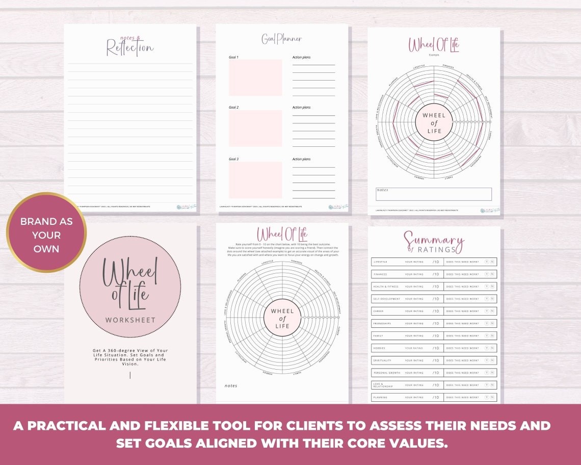 Wheel of Life Coaching Template Life Coaching Tool Worksheet Wheel of ...