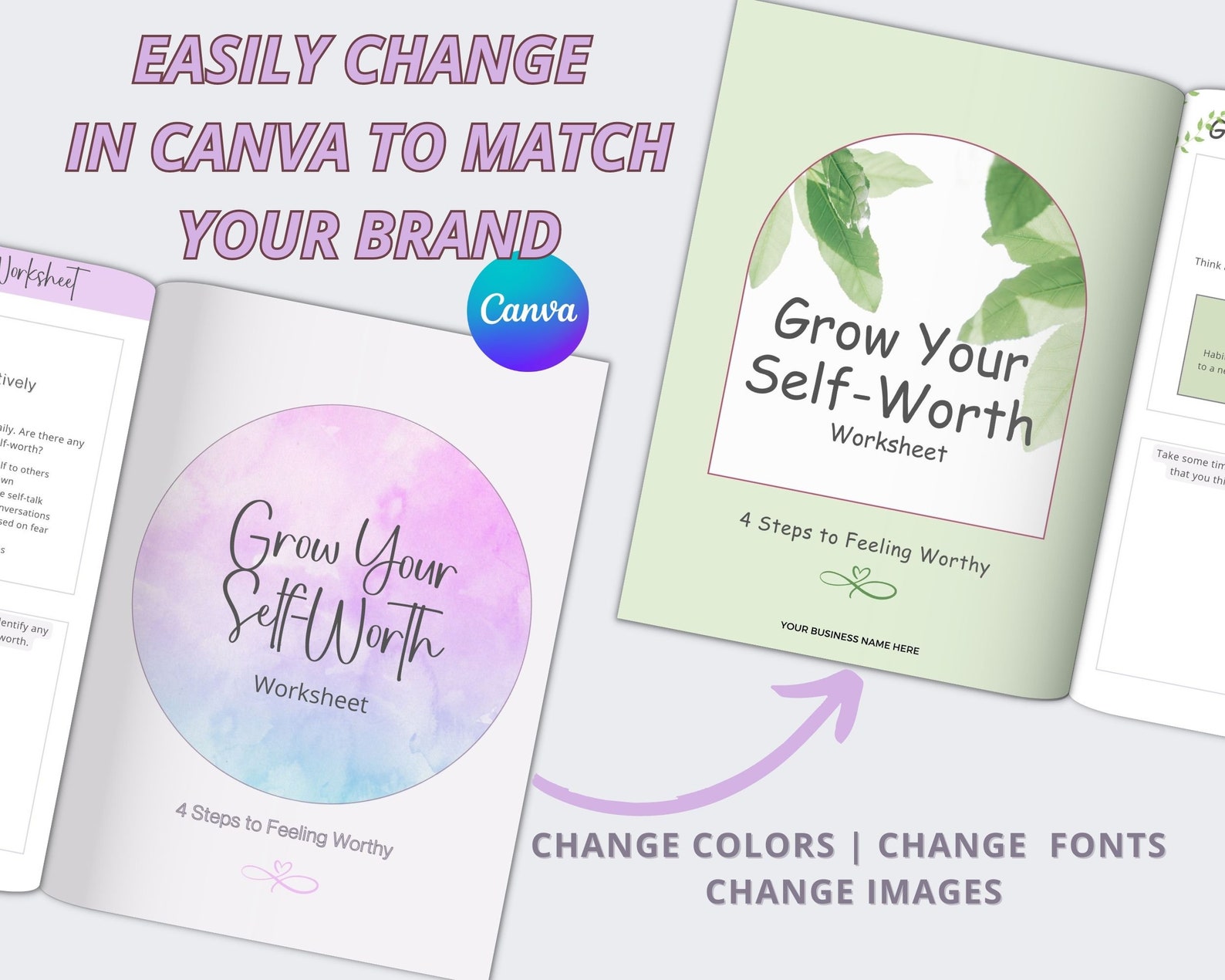 Done for You Coach Worksheet Bundle Canva Template Self-growth ...