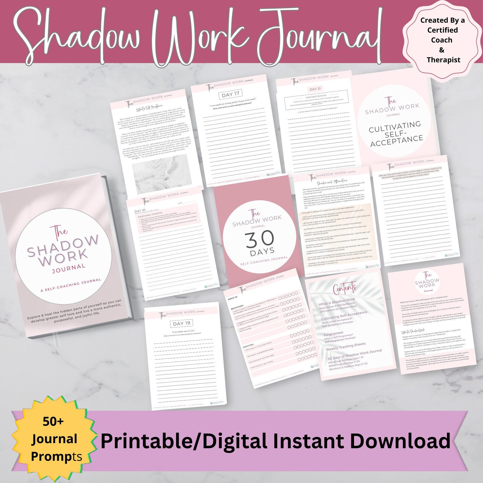 Shadow Work Journal Shadow Work Workbook Mental Health Journal Prompts ...
