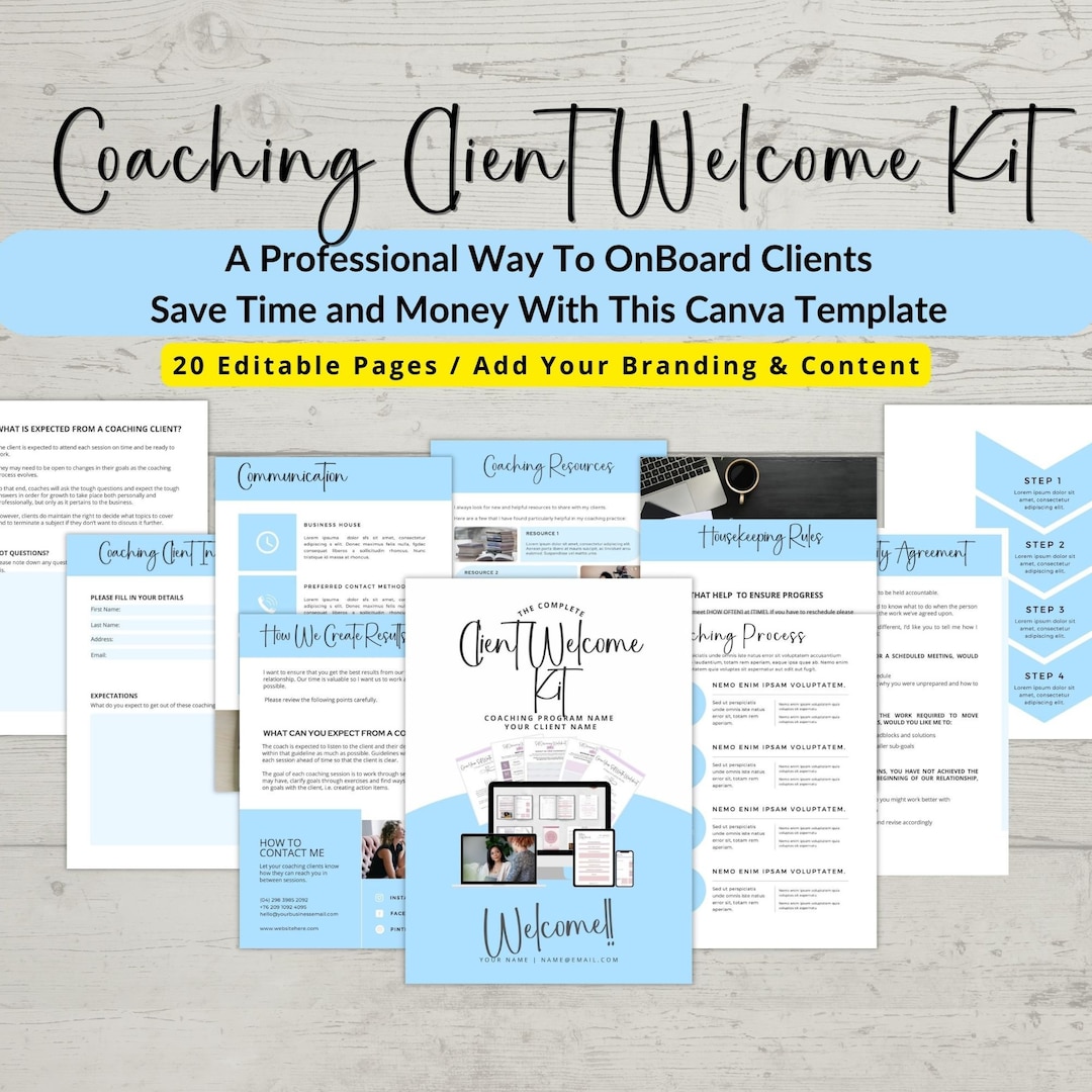 Coaching Client Welcome Kit: Onboarding Canva Template (digital ...