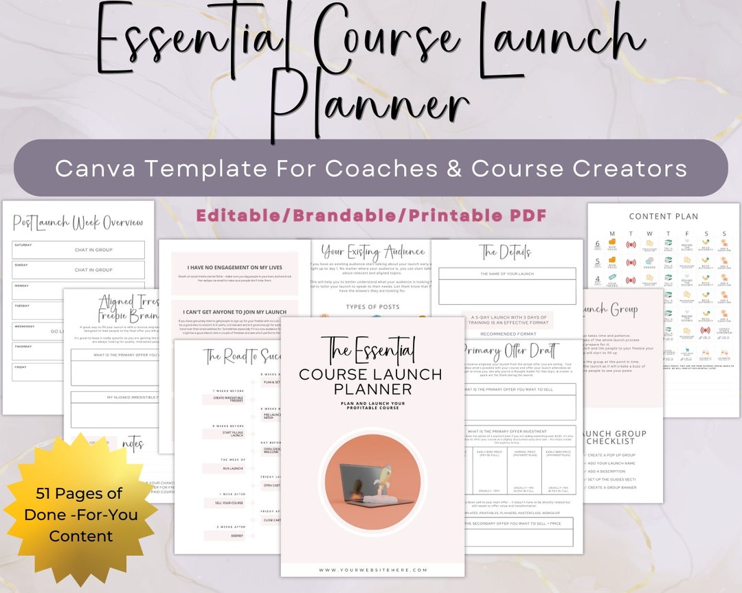 Course Launch Planner Template Done for You Course Canva Template for ...