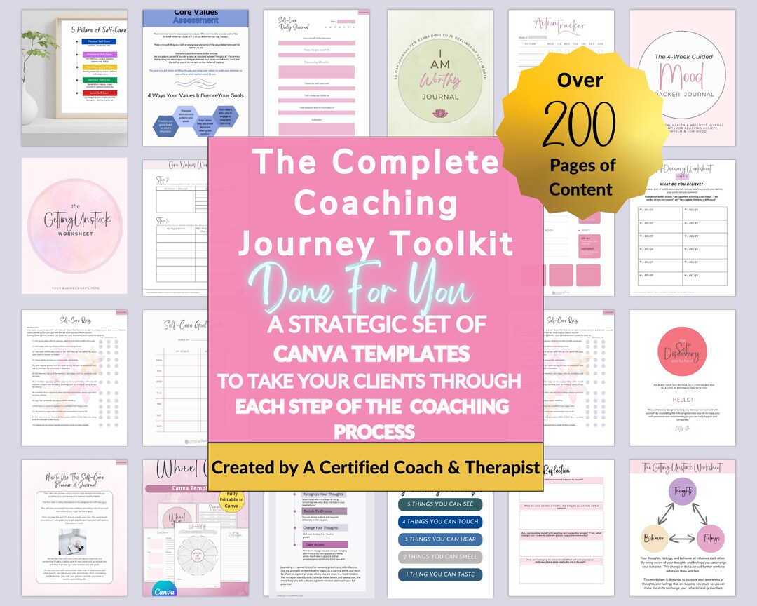 200 Done for You Life Coaching Worksheet Templates Bundle Coach ...
