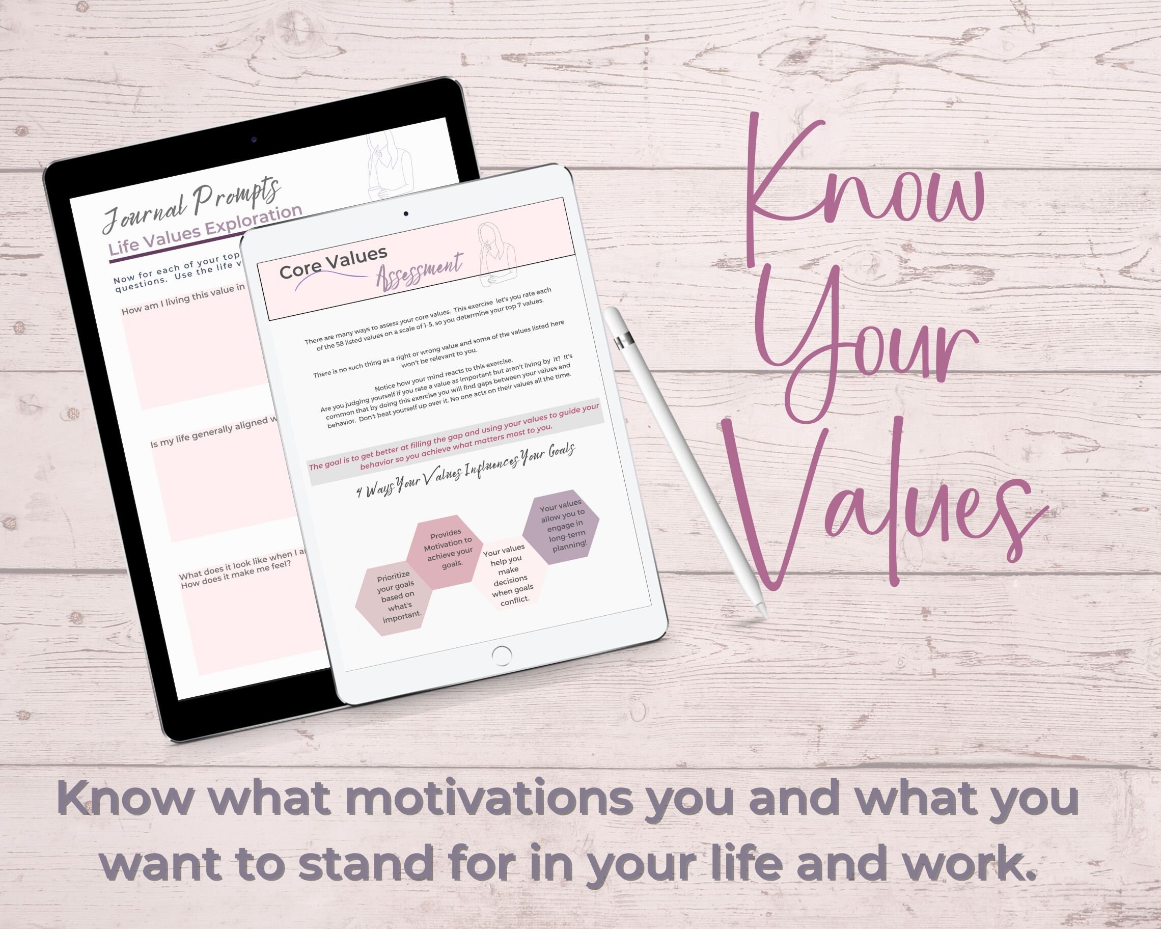 Core Values Assessment Worksheet Done for You Canva Template With ...
