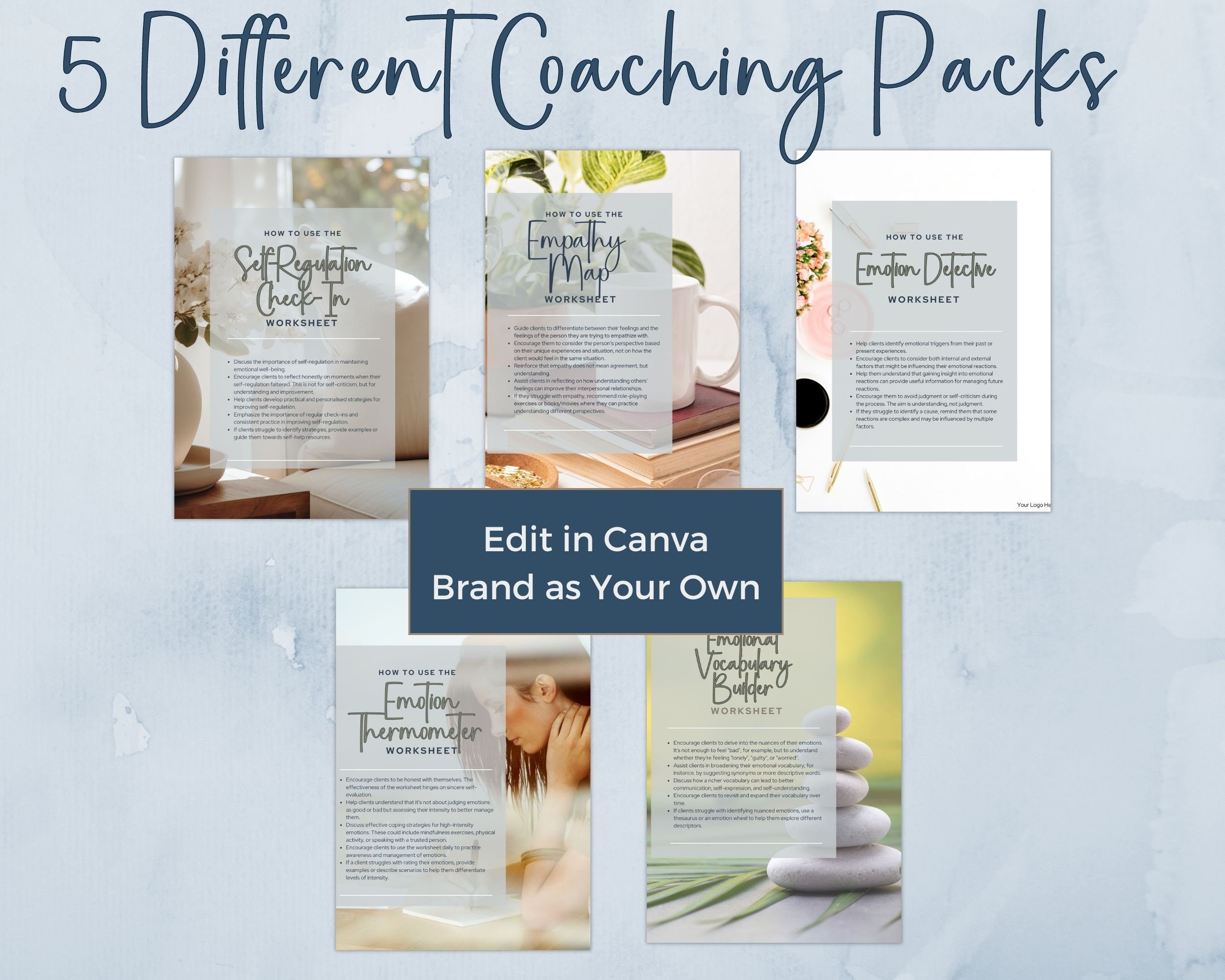 Emotional Intelligence Worksheet Template Life Coach Done for You ...