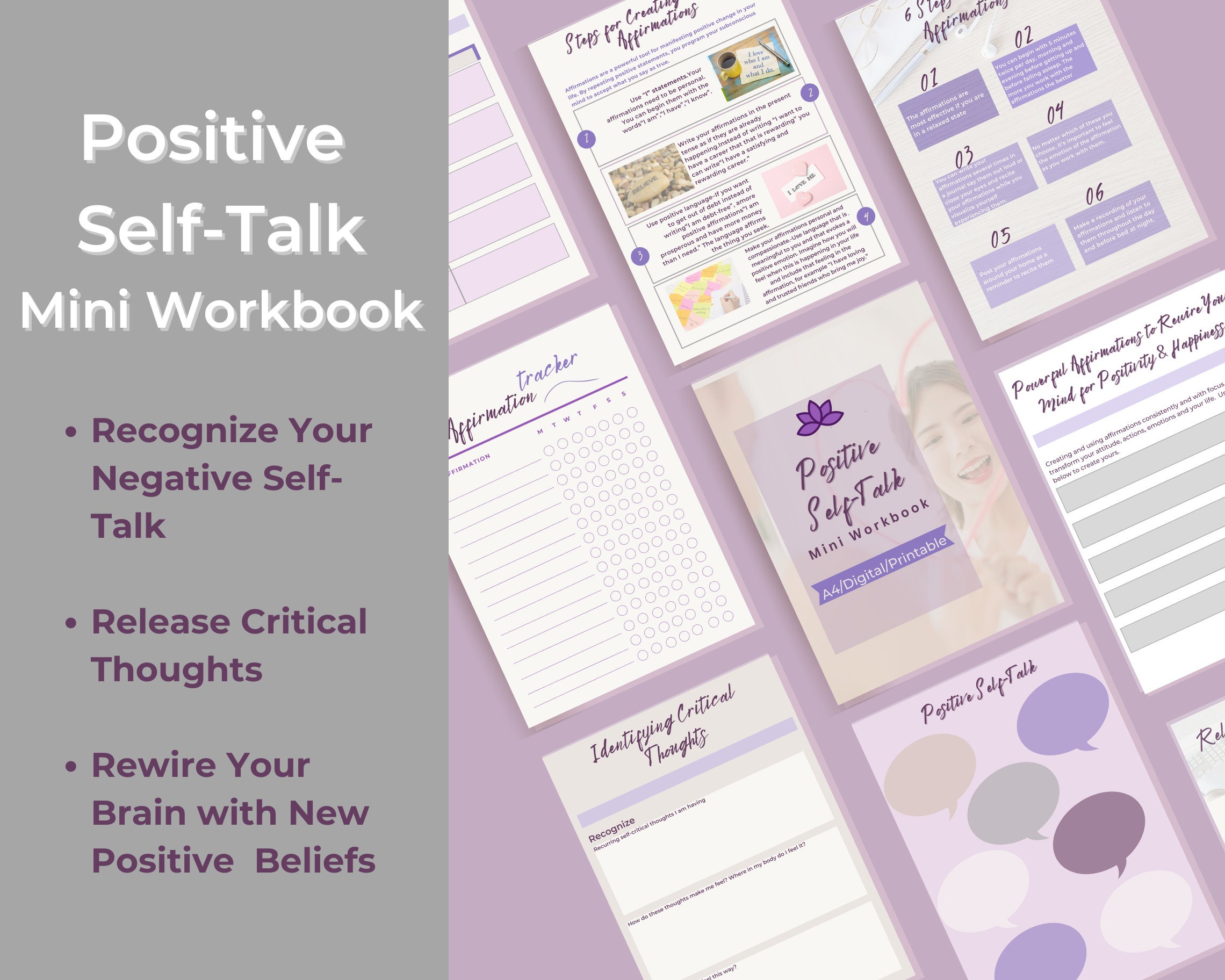 Inner Critic Workbook Positive Self-talk Workbook Self-esteem ...