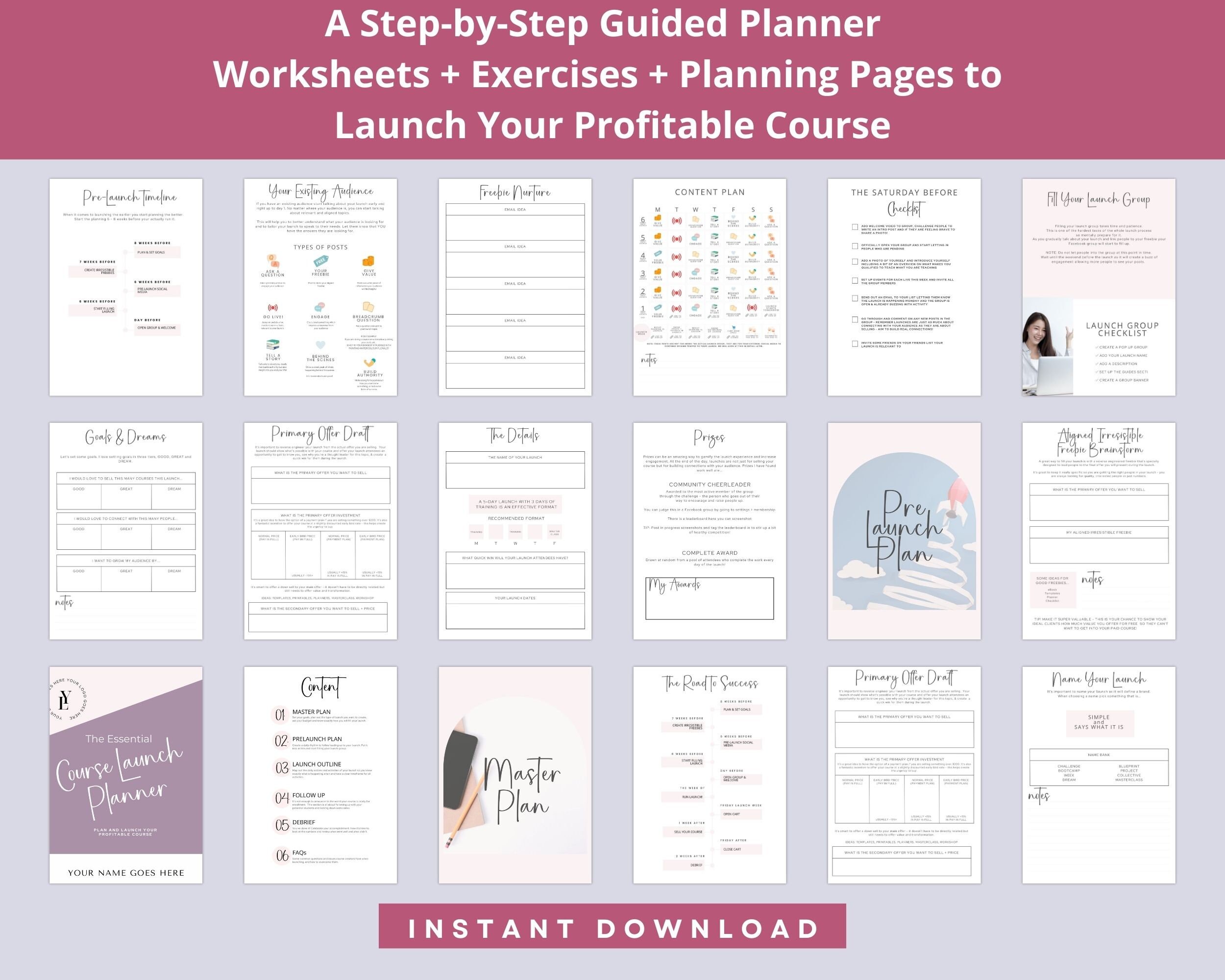 Course Launch Planner Template Done for You Course Canva Template for ...