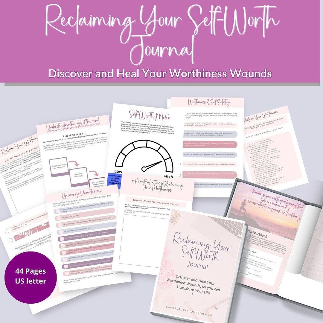 Self-worth Journal Prompts for Self Worth Worksheet Self-esteem ...