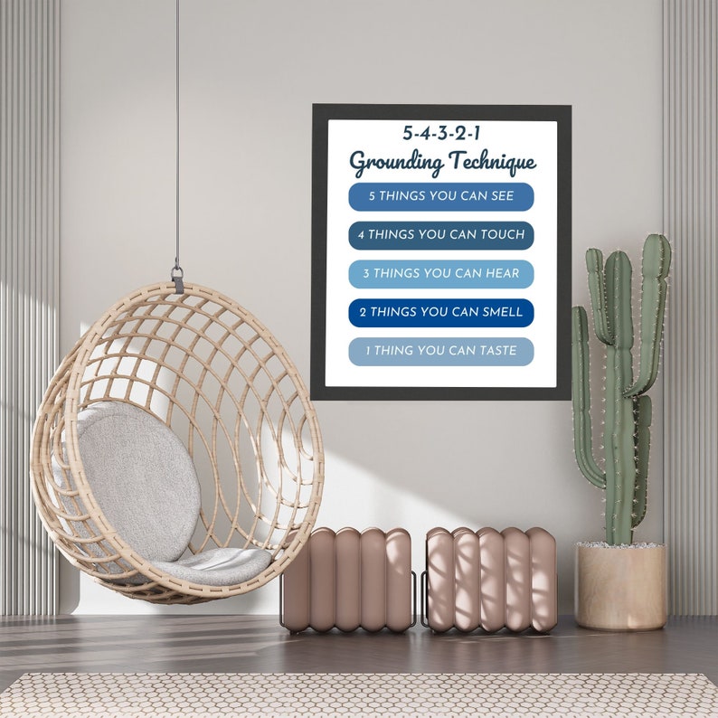 54321 Grounding Technique Poster: Therapist Office Decor (digital ...